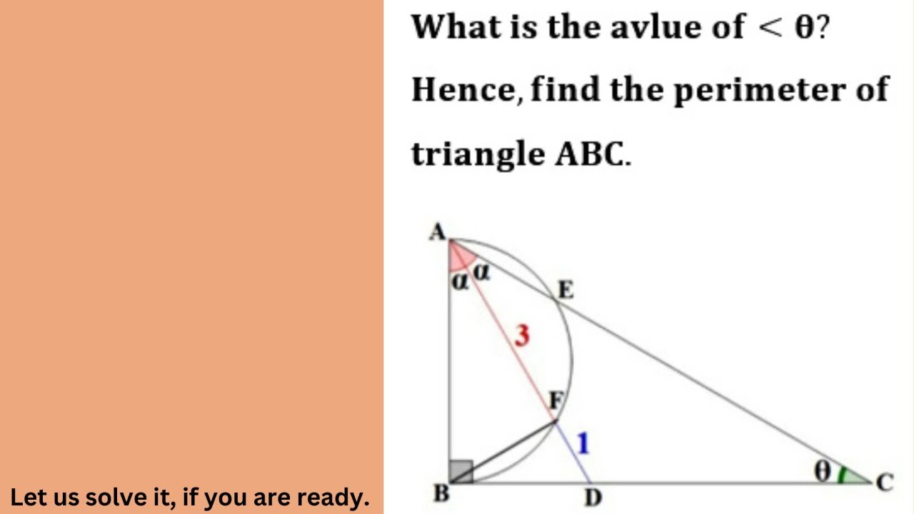 WHAT IS THE VALUE OF ANGLE θ AND THE PERIMETER OF TRIANGLE ABC? - YouTube