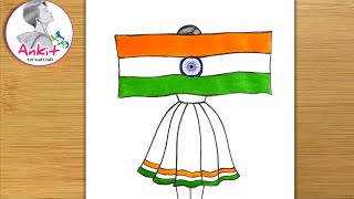Independence Day Drawing Easy Steps / How to draw 15 au... | Doovi