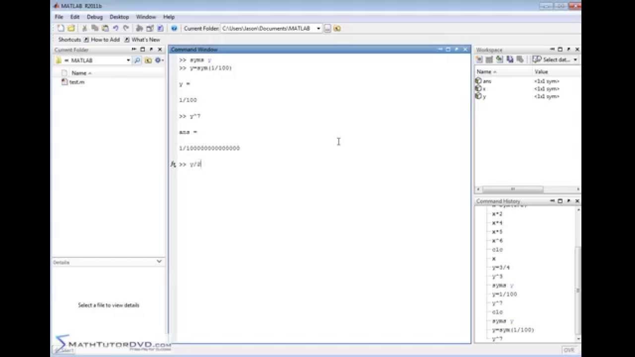Matlab Tutorial - Creating and Storing Values in Symbolic Variables - YouTube
