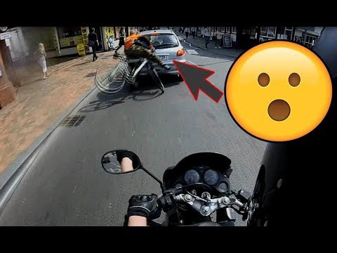 Cyclist Goes Into Back Of Car CRASH / Motorcycle cam - YouTube
