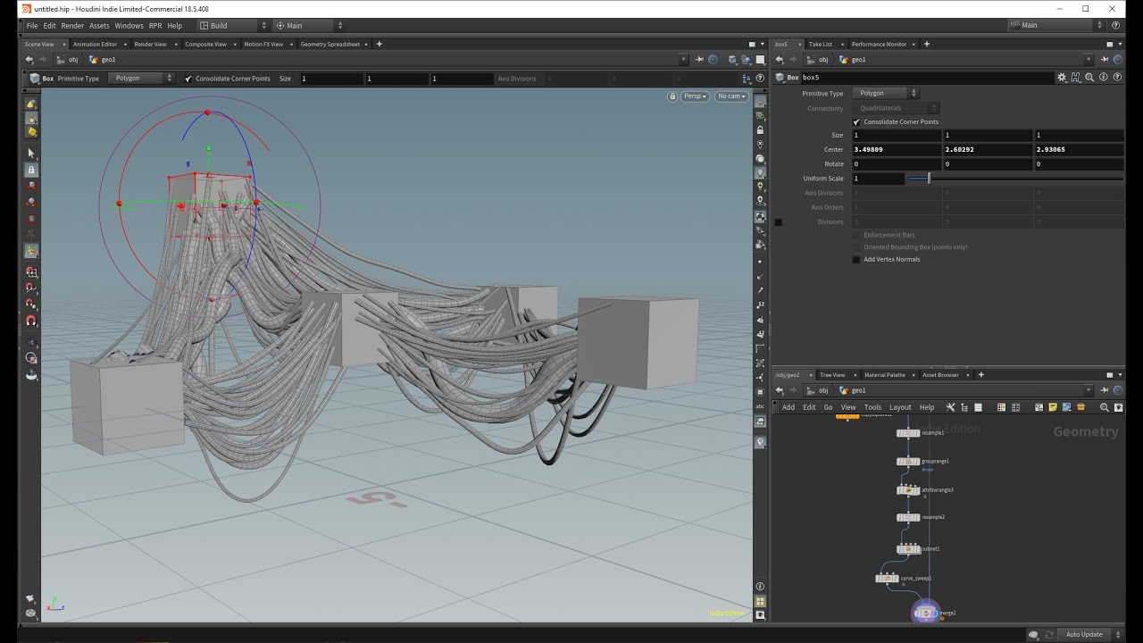 Houdini cable modelling recording - YouTube