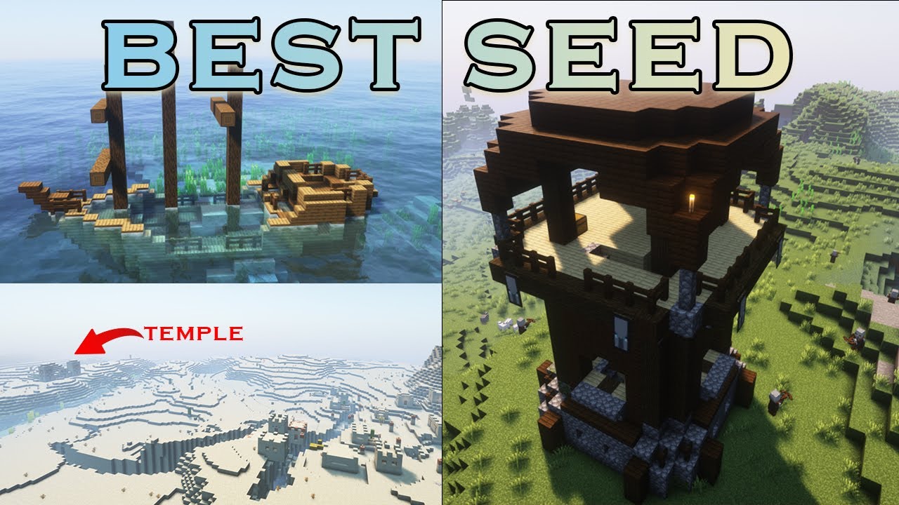 Minecraft best seed for survival 1.20 (PE) temple seed - YouTube
