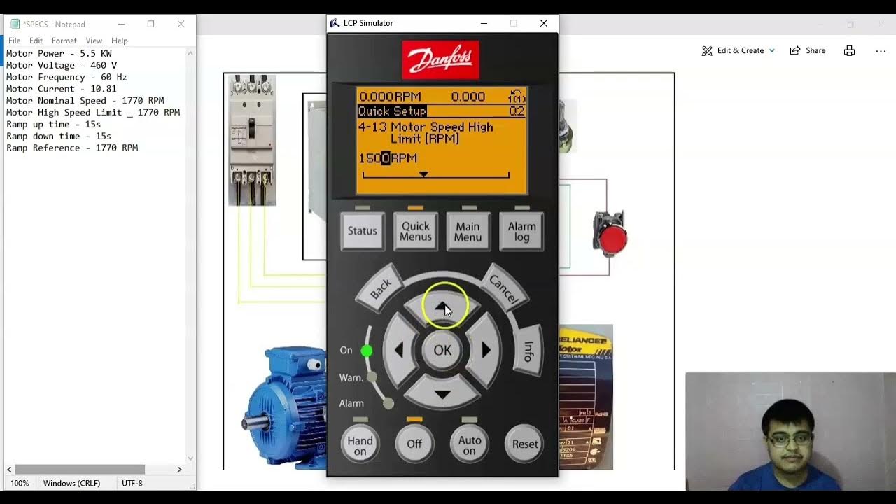 DANFOSS VFD REMOTE CONTROL PROGRAMMING USING THE LCP SIMULATOR - MR4P1 Anthony D. Casicas - YouTube