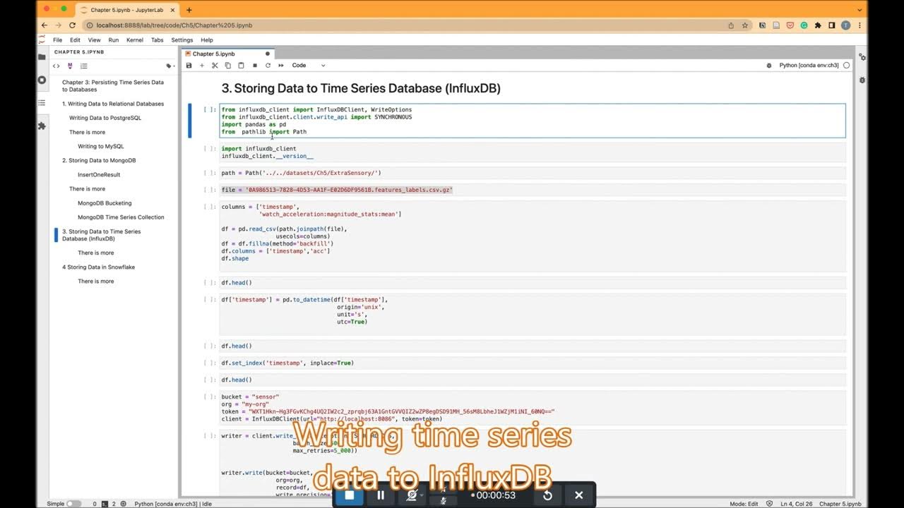 Time Series Analysis with Python Cookbook | 5. Persisting Time Series Data to Databases - YouTube