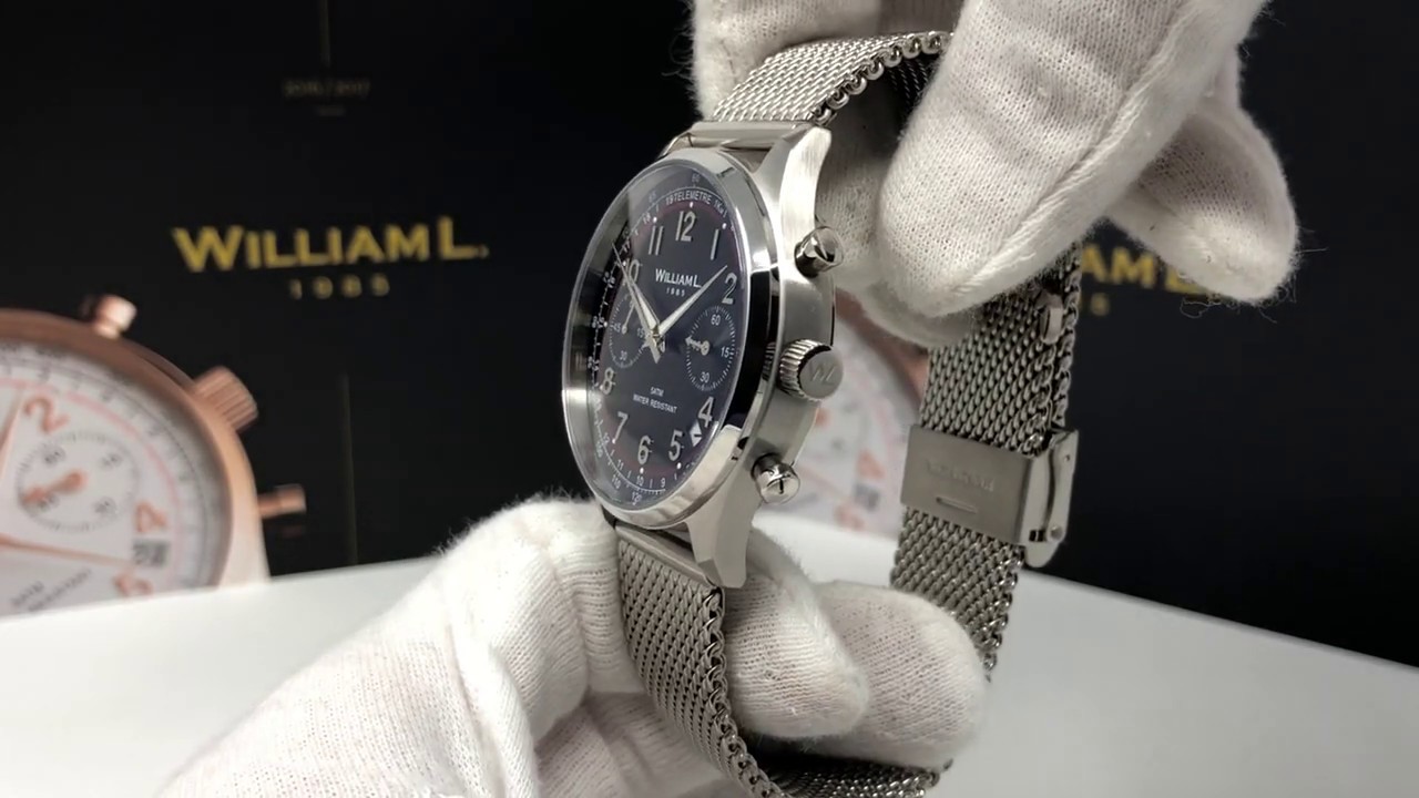 William L. 1985 Quartz Watch Vintage Style Chronograph Black Dial ...