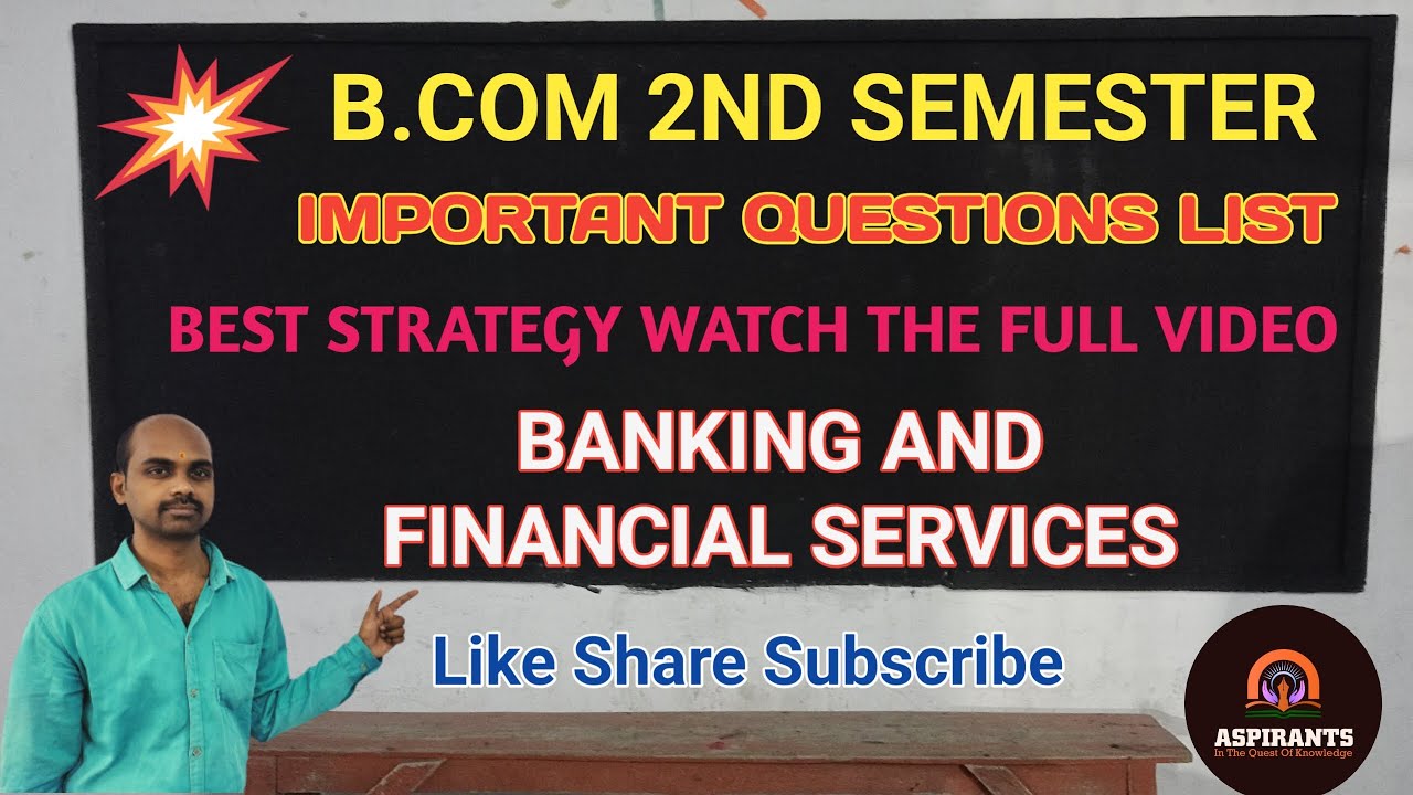 BANKING AND FINANCIAL SERVICES IMP QUESTIONS LIST |BEST STRATEGY FOR ...