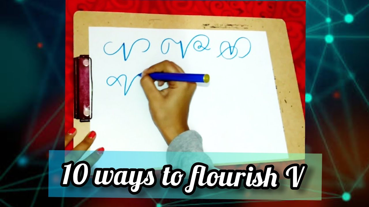 calligraphy flourishing letter V with normal pen | handwriting styles ...