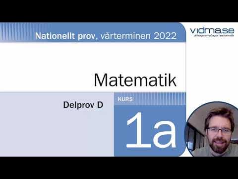 Matematik 1a. Nationellt prov VT 2022. Del D. - YouTube