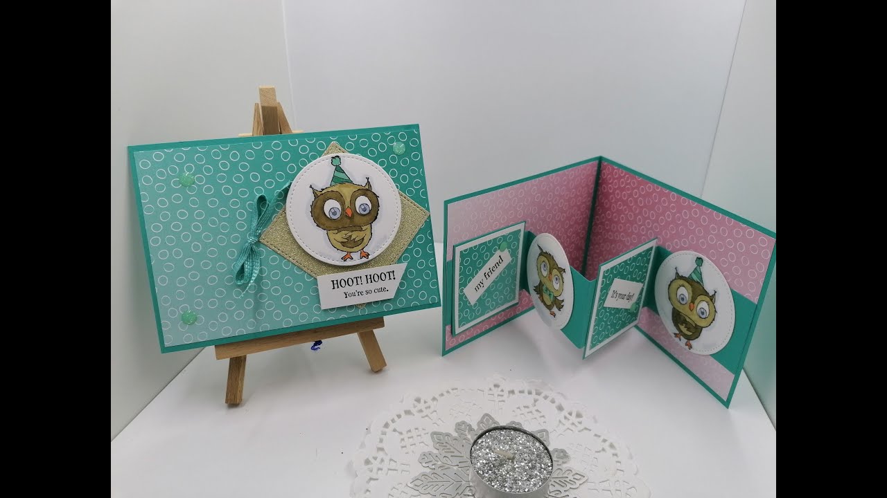 Gorgeous Inner M Fold Card (Adorable Owls) - YouTube