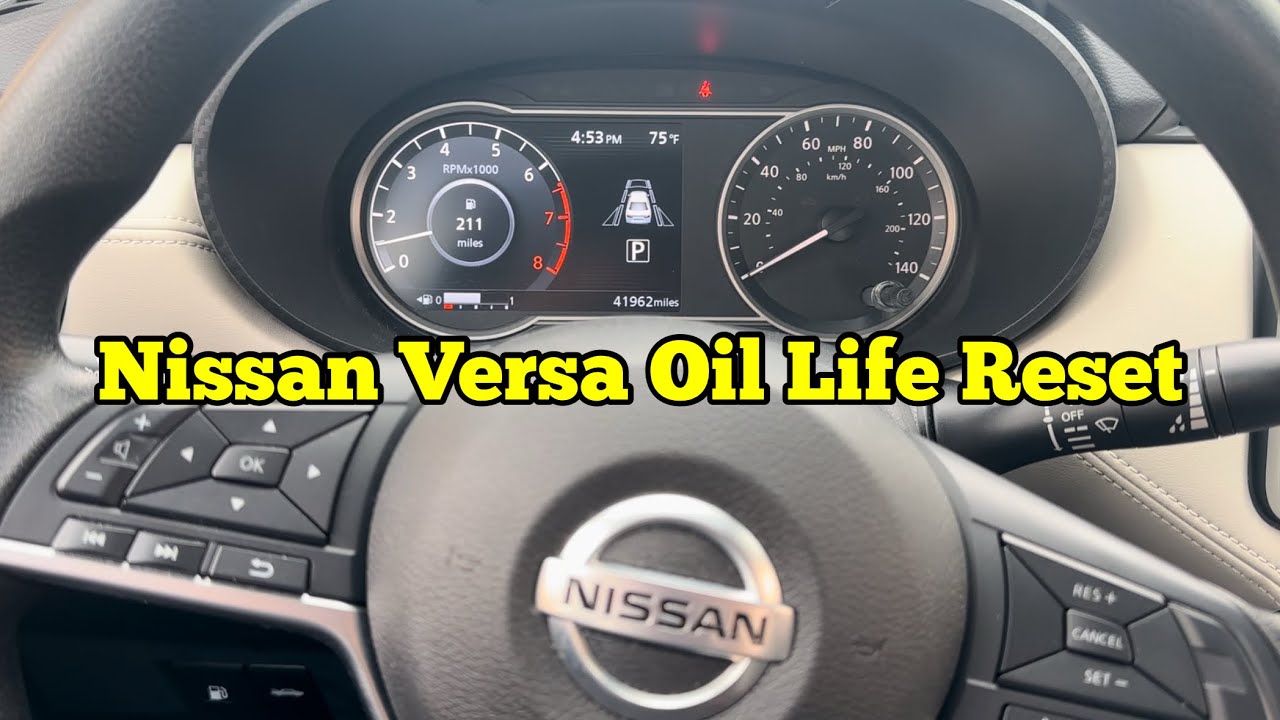 2020 Nissan Versa Oil life reset how to - YouTube