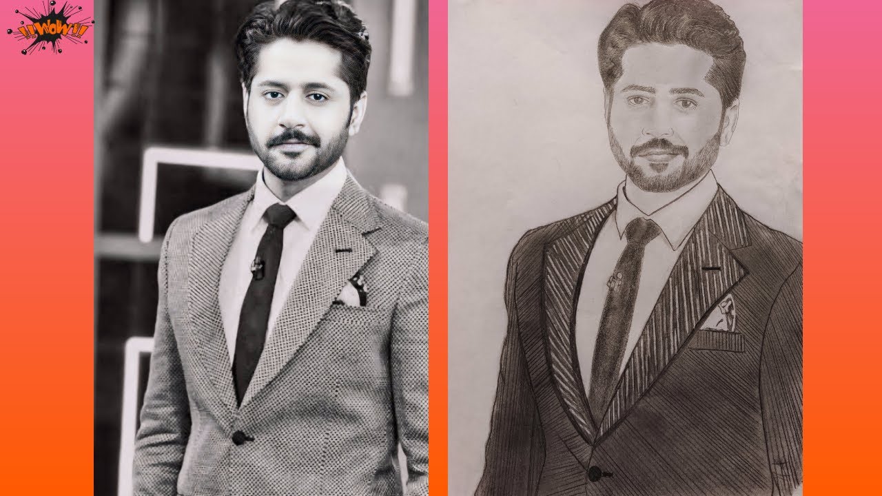 Pencil Sketch of Actor Imran Ashraf || Pencil Sketch of Actor Step By ...