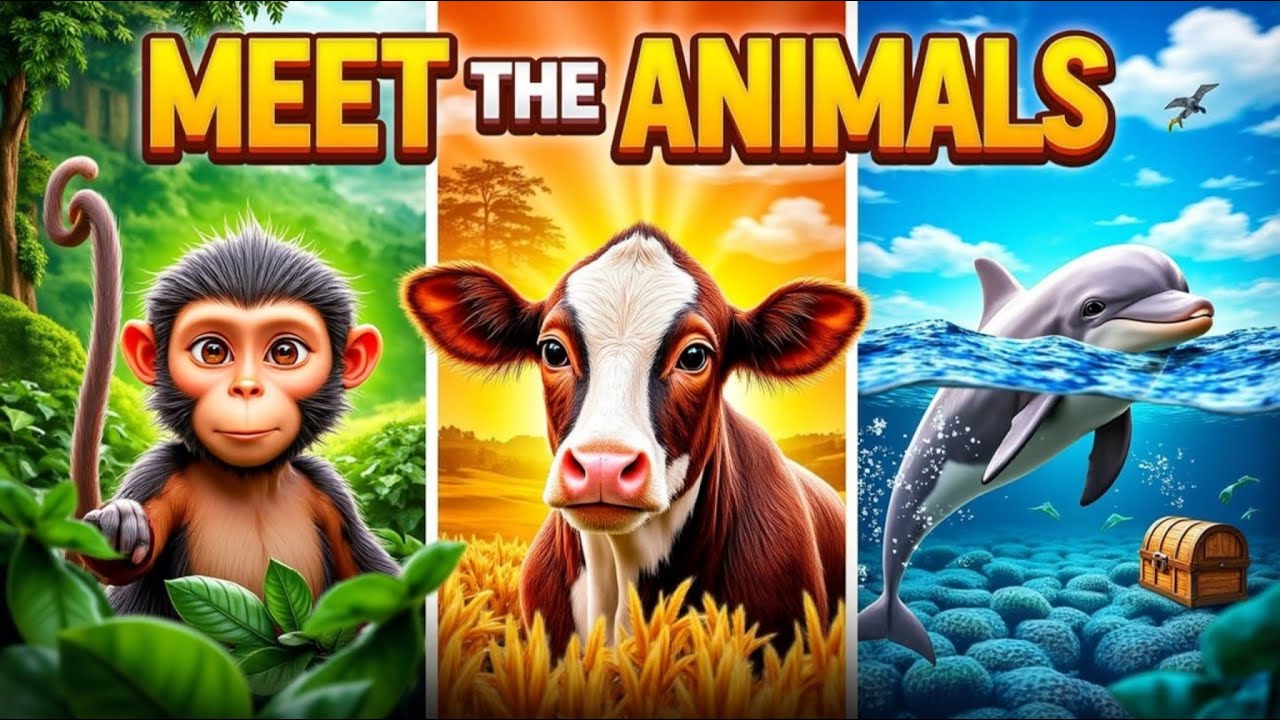 Meet The Animals Loin Monkey Elephant Fish | #animals #kidscartoon # ...