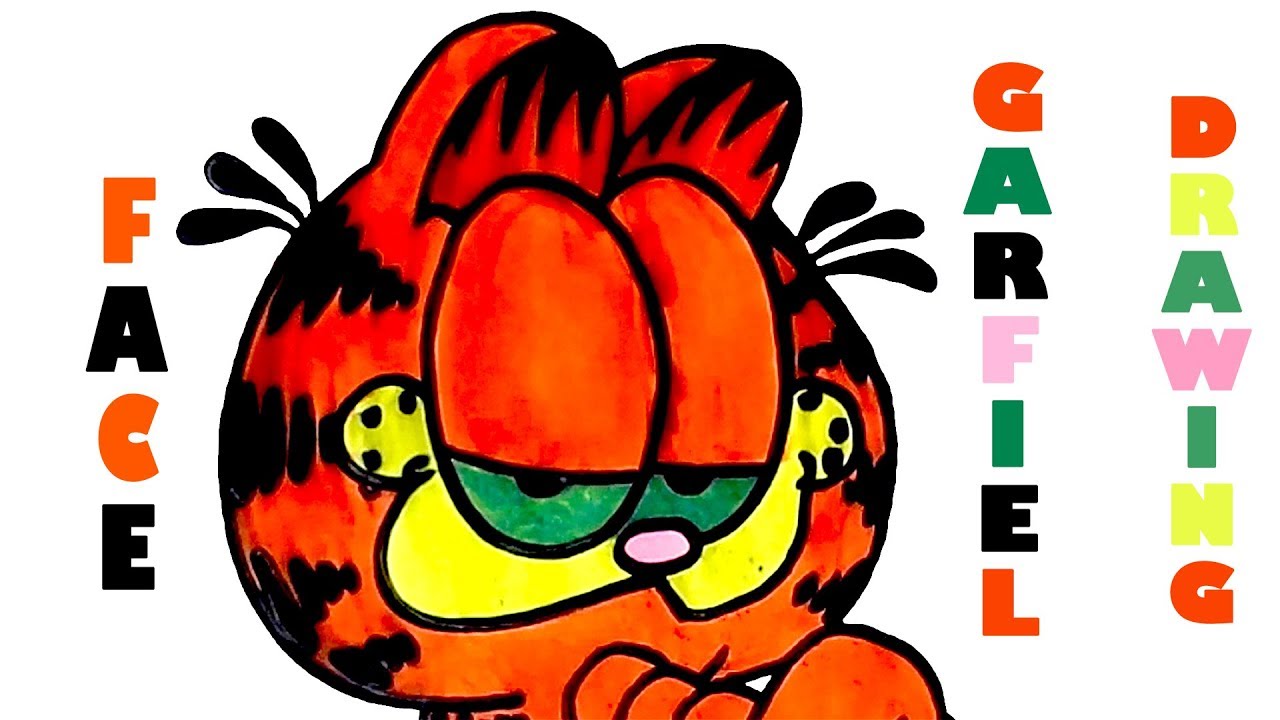 How to Draw Garfield Face Easy and color | 4K Video - YouTube