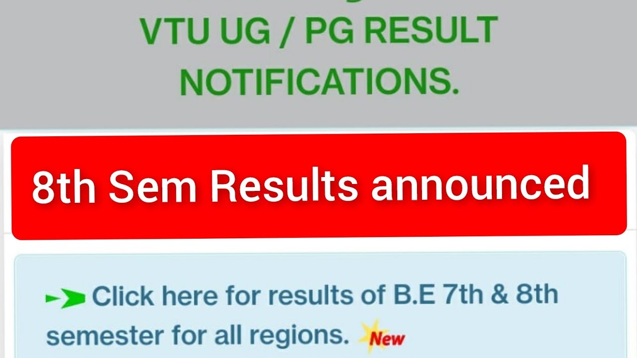 VTU 8th & 7th Sem Results announced |Get PDC immediately|Belagavi ...