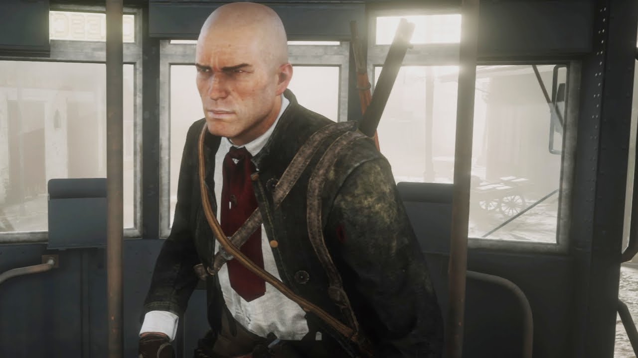 The Agent 47 outfit in RDR2 is causing chaos... - YouTube