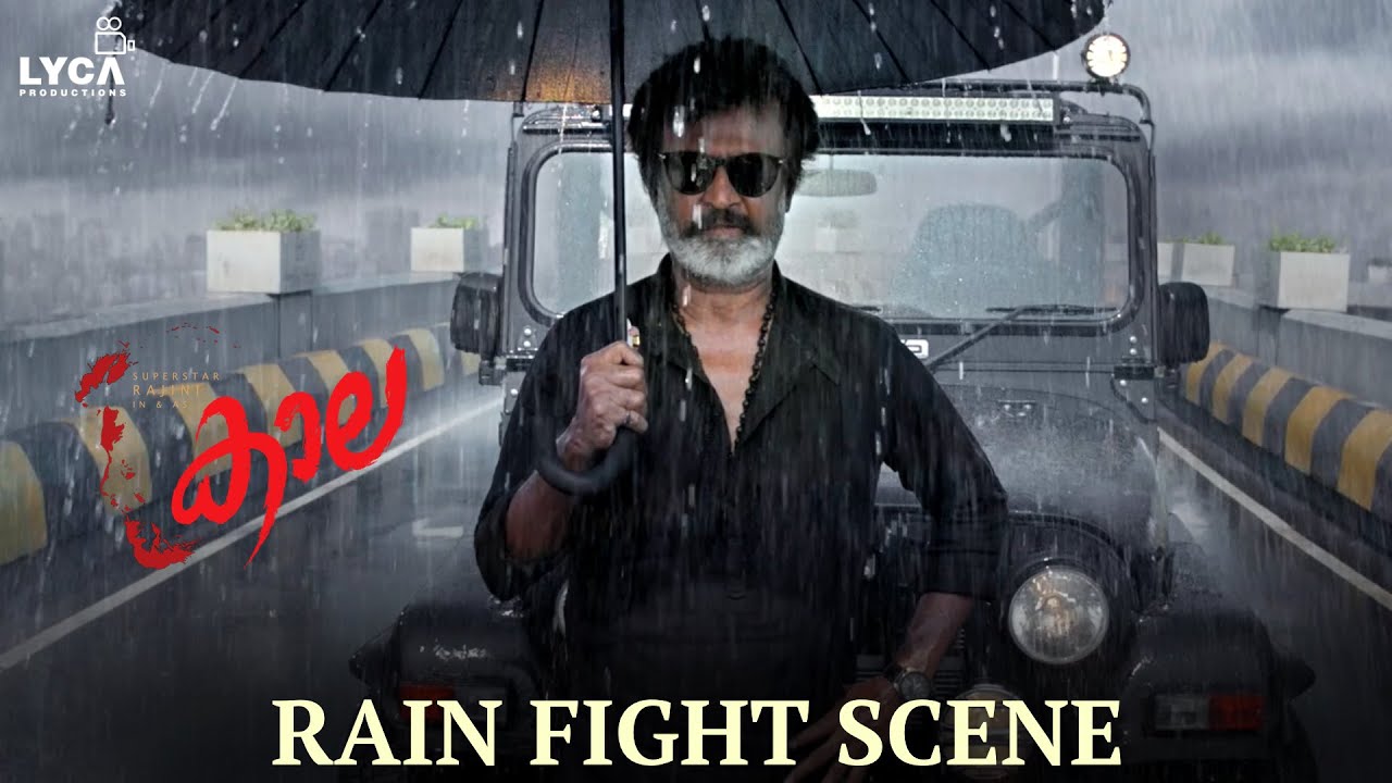 Kaala Movie Scene (Malayalam) | Rain Fight Scene | Rajinikanth | Pa ...
