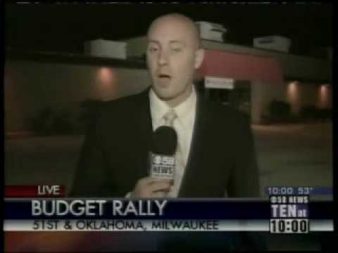 CBS 58 Reports on the Fight at a Scott Walker Rally - YouTube