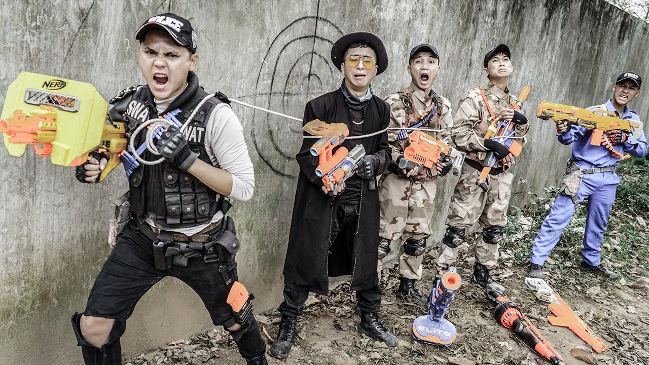 3T Nerf War : Police SWAT Secrets Warriors Nerf Guns Fight Robbers ...