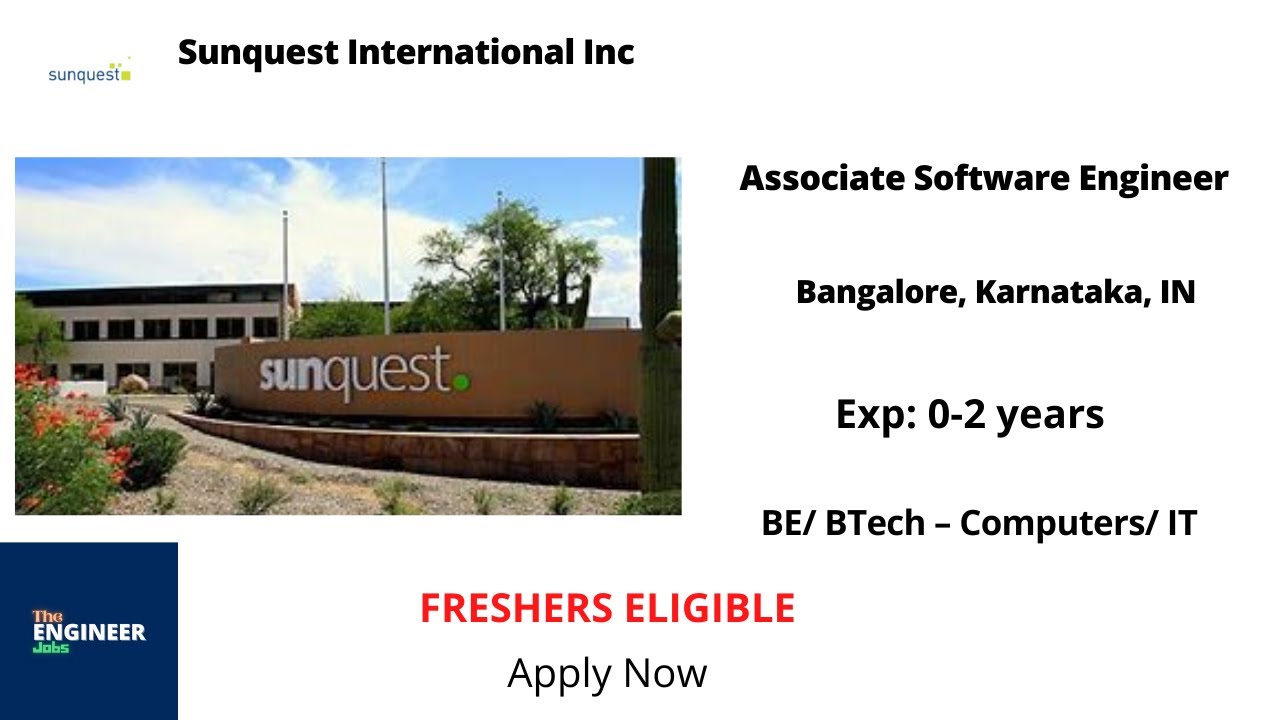Sunquest | Freshers | Associate Software Engineer | BE/ BTech ...