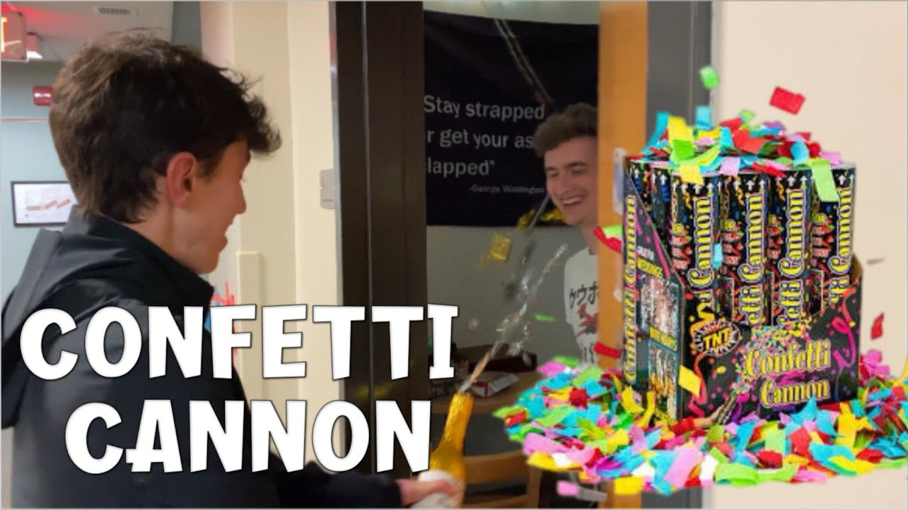 CONFETTI CANNON PRANK - YouTube