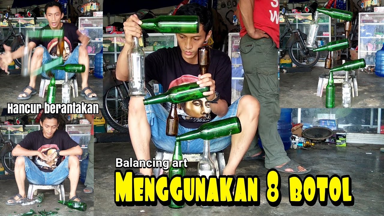 Balancing art Menyusun 8 botol || Balancing Art Indonesia - YouTube