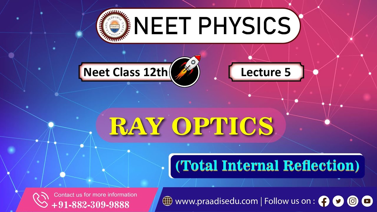 Ray Optics | Total internal Refraction | Lecture 5 | Class 12 | Physics ...