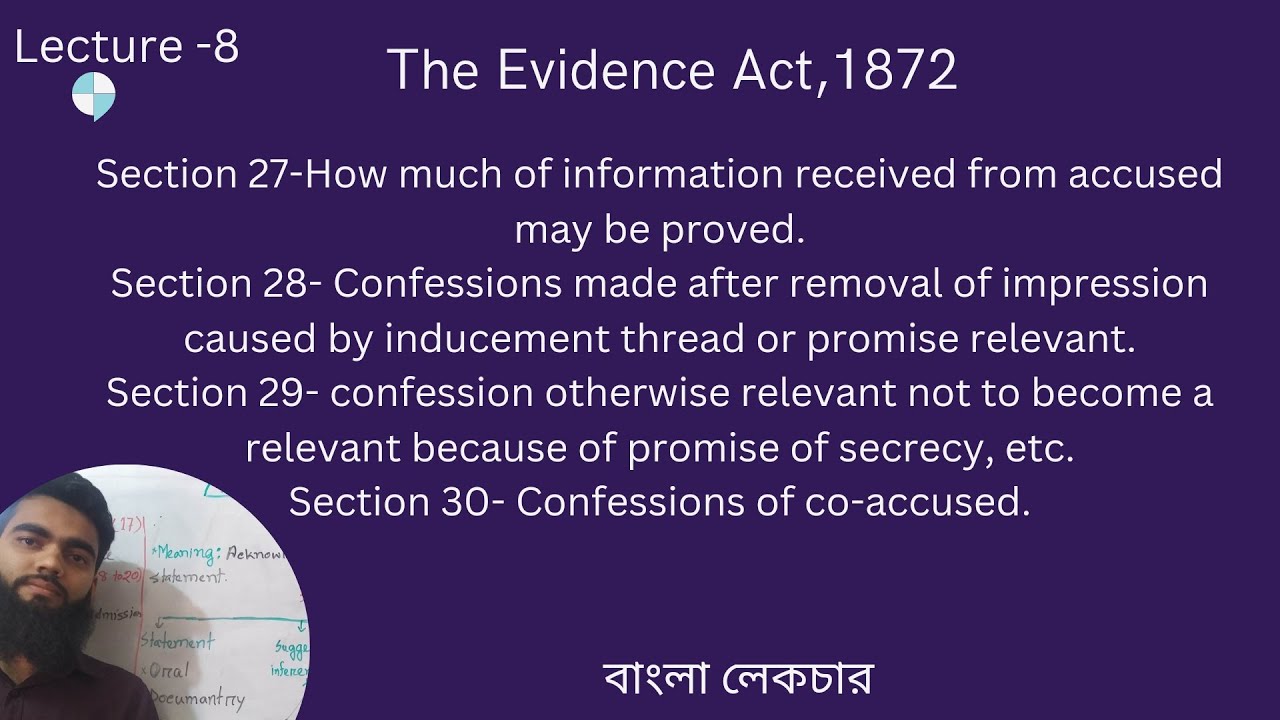 Section 27 to 30 of the Evidence Act,1872 | Confession. - YouTube