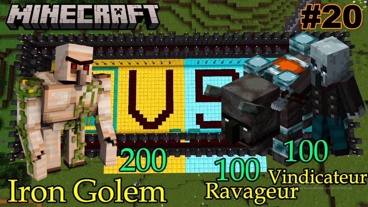 Minecraft : #20 || 200 Iron Golem Vs 100 Ravageur + 100 Vindicateur 🔥⚔ ...