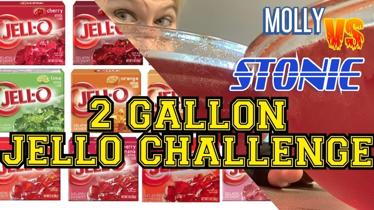 2 GALLON JELLO CHALLENGE (BLACK CHERRY) ~ 16 LBS ~ MOLLY VS STONIE ...