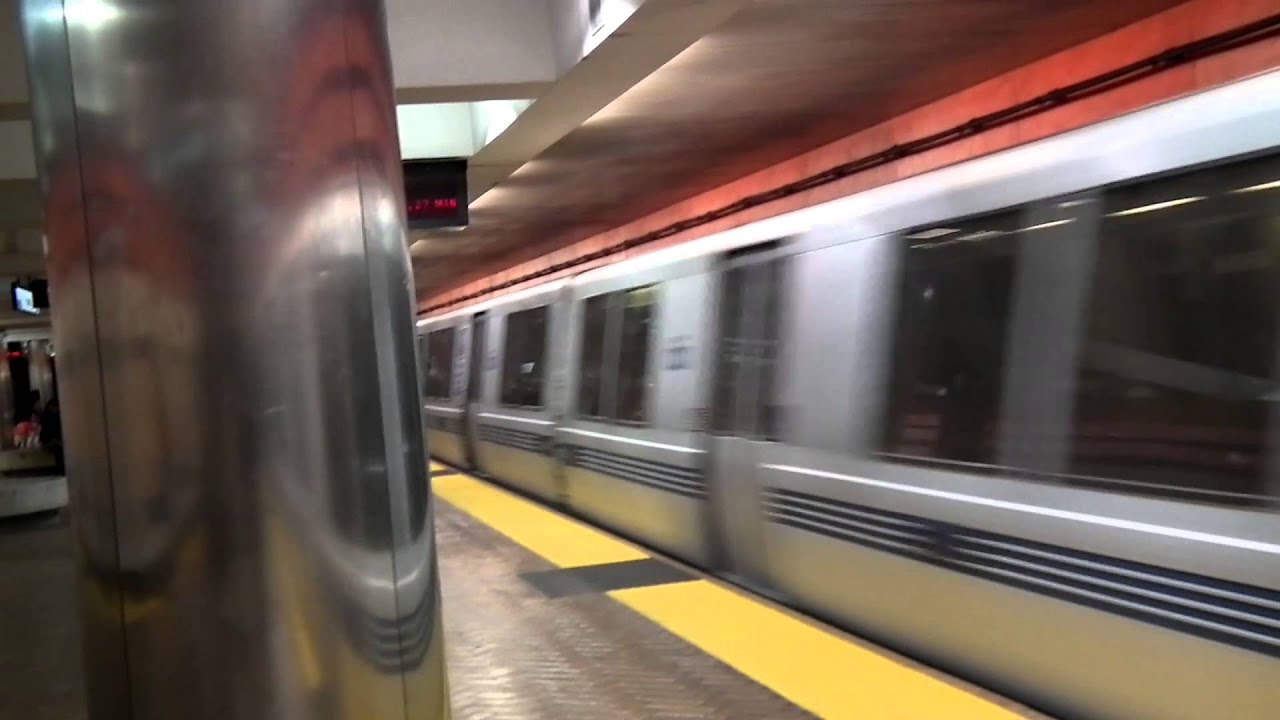 BART on the yellow line departs Powell St Station (11/22/12) - YouTube