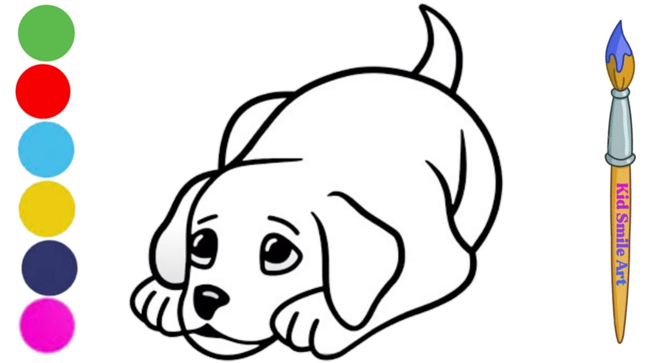 Cute dog drawing|Magic fingers art| How to draw a dog| Painting and ...