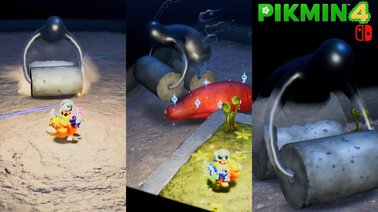 Pikmin 4 - Boss Fight Waterwraith Crazy Roll & Engulfed Castle Cave 100 ...