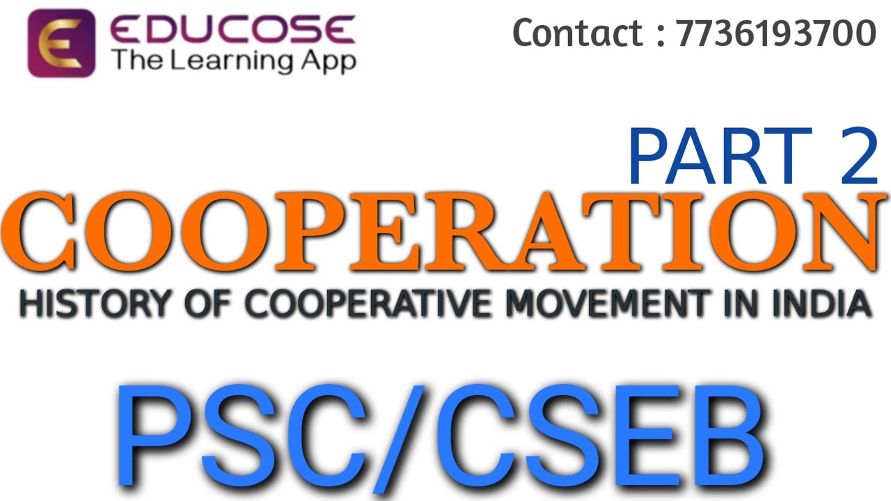 CSEB Exam - Co operation -History Part 2- educose learning app - YouTube