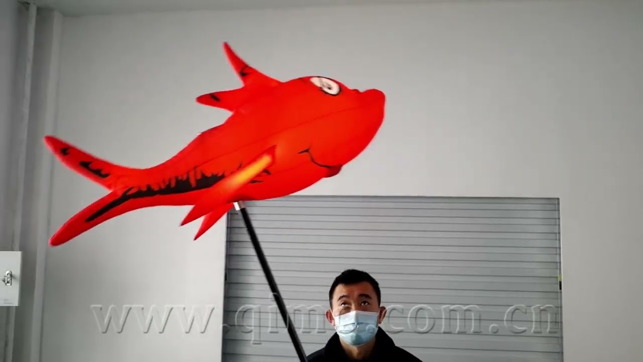 Inflatable fish With pole Moving Parade - YouTube