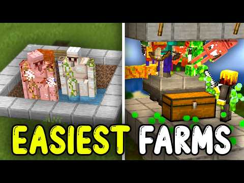 10 EASIEST STARTER FARMS Minecraft Bedrock 1.21/26.1+ (FULL TUTORIALS)