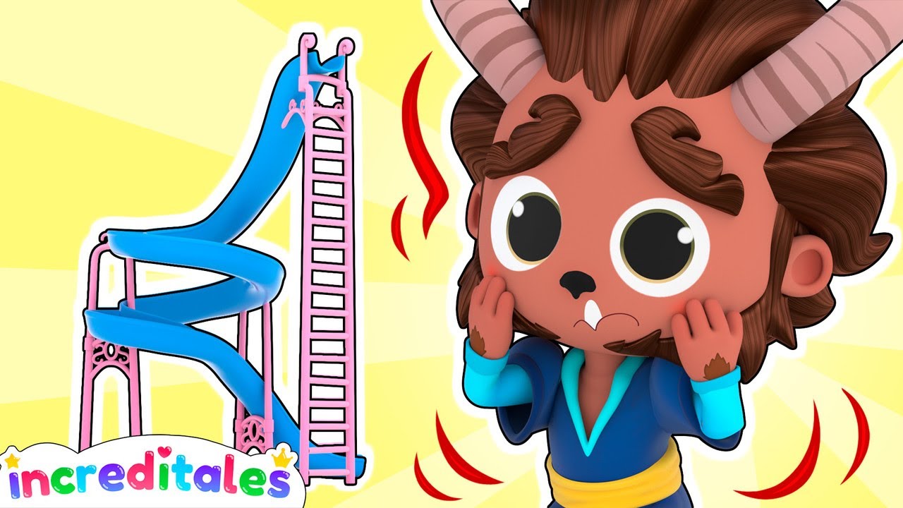 BEAST is too scared of the BIG SLIDE, BEAUTY is here to HELP - Kids ...