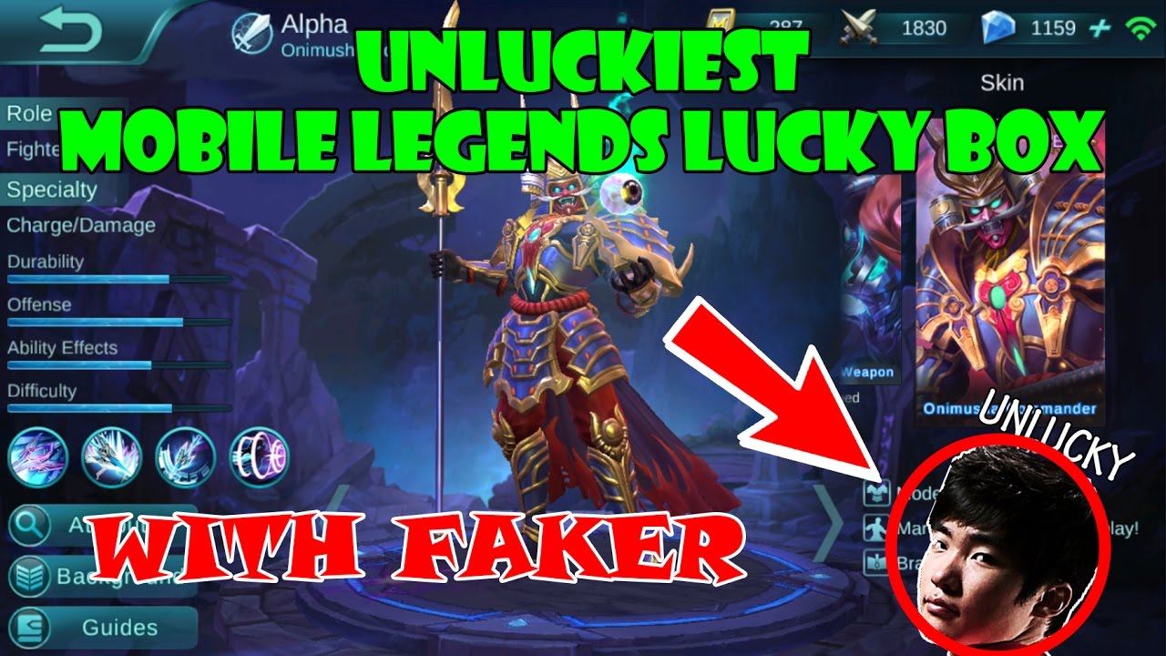 Mobile Legends Onimusha Commander skin Lucky Box with Faker! - YouTube