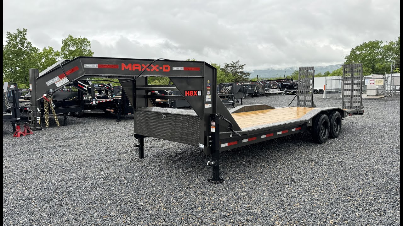 Maxxd 102x24' H8X Gooseneck Wide Body Low Profile Equipment Trailer ...