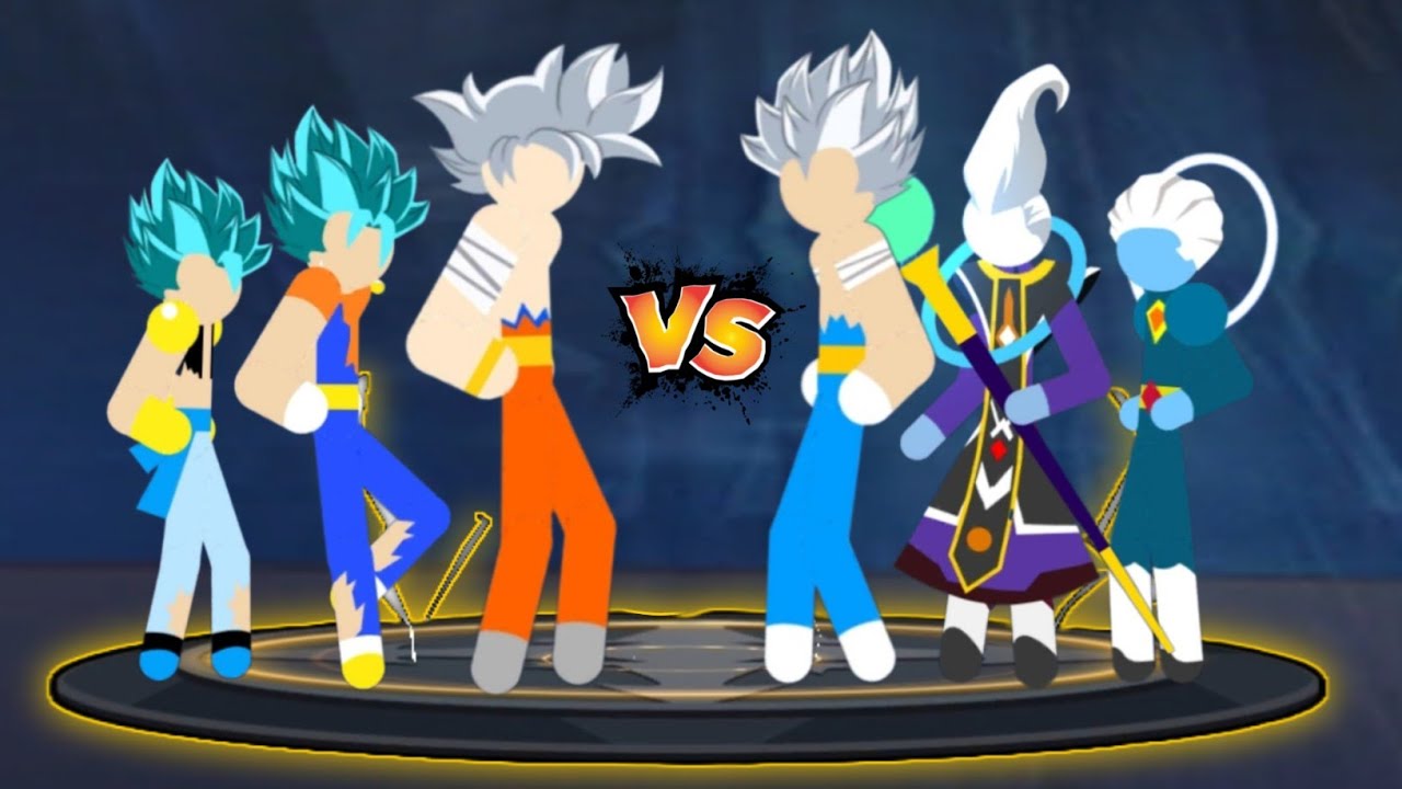 Stickman Warriors: Goku Gogeta Vegito Vs Vegeta Whis Grand Priest - YouTube