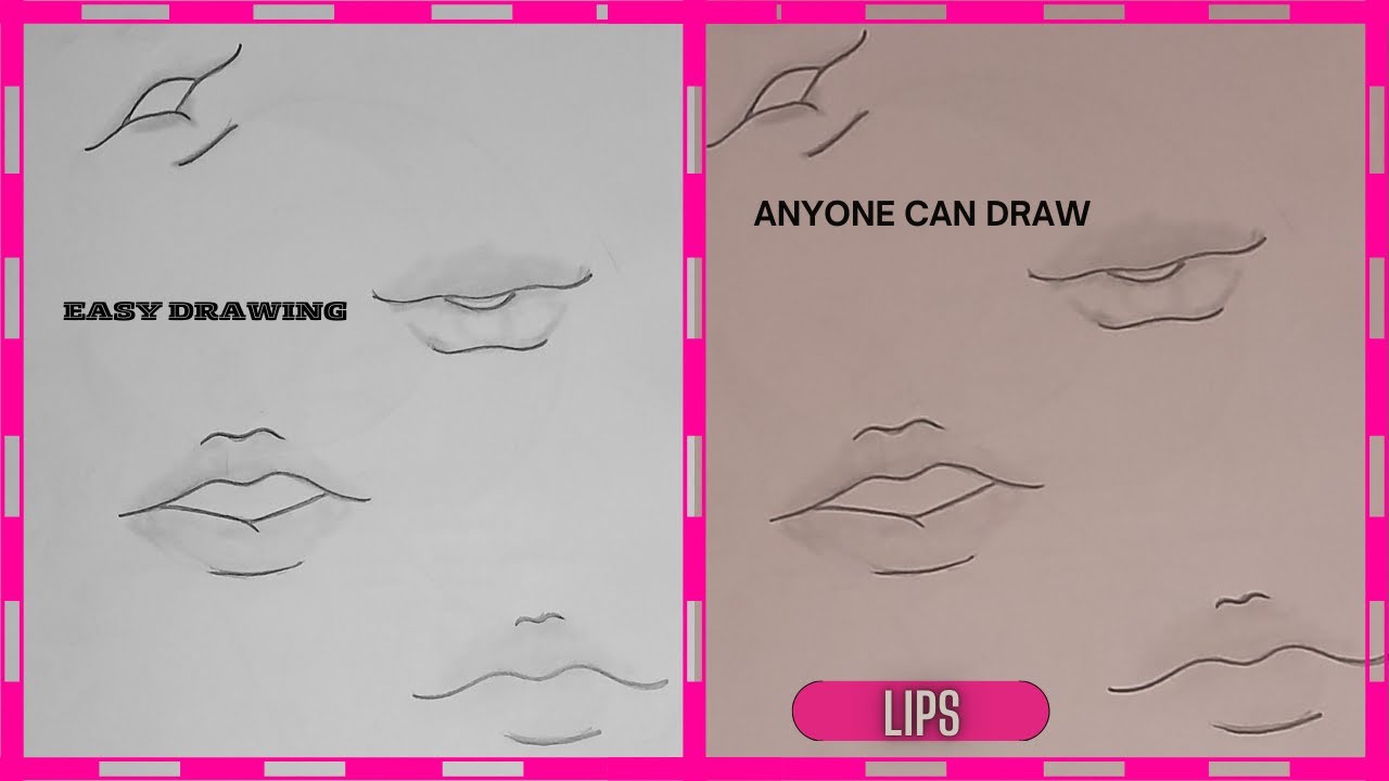 How to Draw + Shade Lips in Pencil+Using PencilDust Drawing, draw lips ...