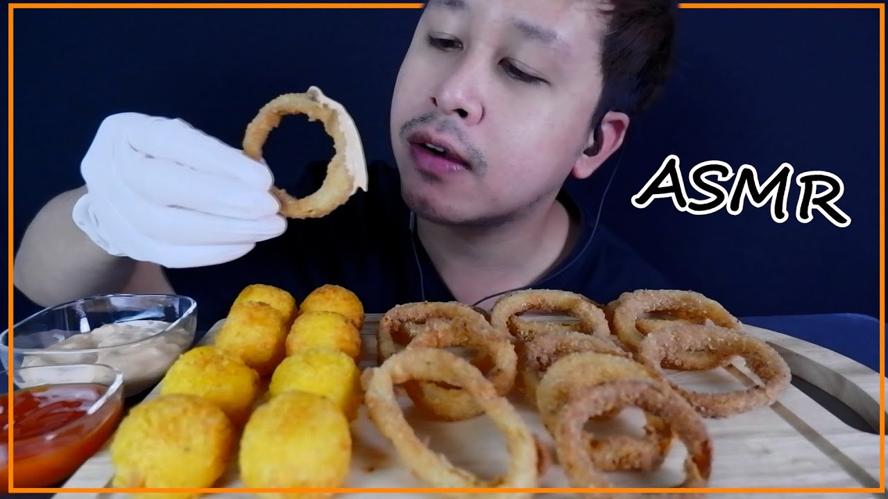 ASMR | ONION RINGS + CHEESE BALLS | TAE ASMR - YouTube