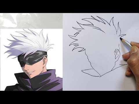 How to Draw Gojo / Easy Gojo Face Drawing - YouTube