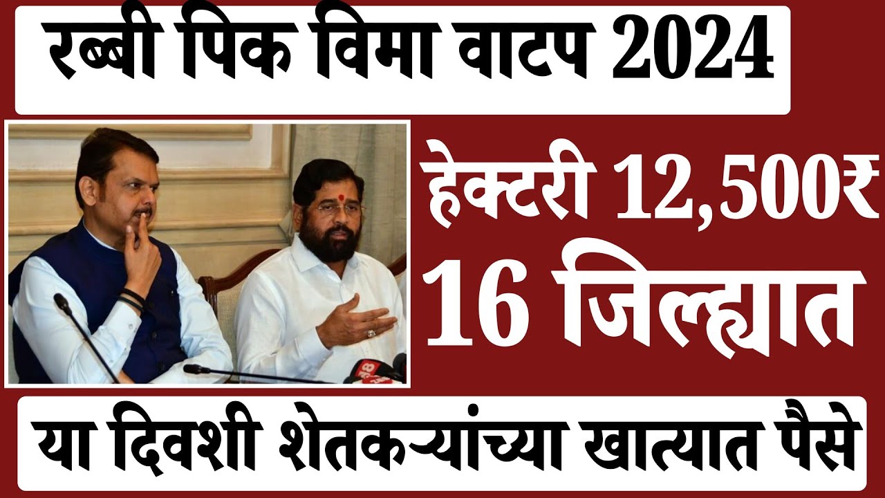 Rabbi Pik Vima Vatap 2024 | 16 जिल्ह्यात वाटप होणार रब्बी पिक विमा ...