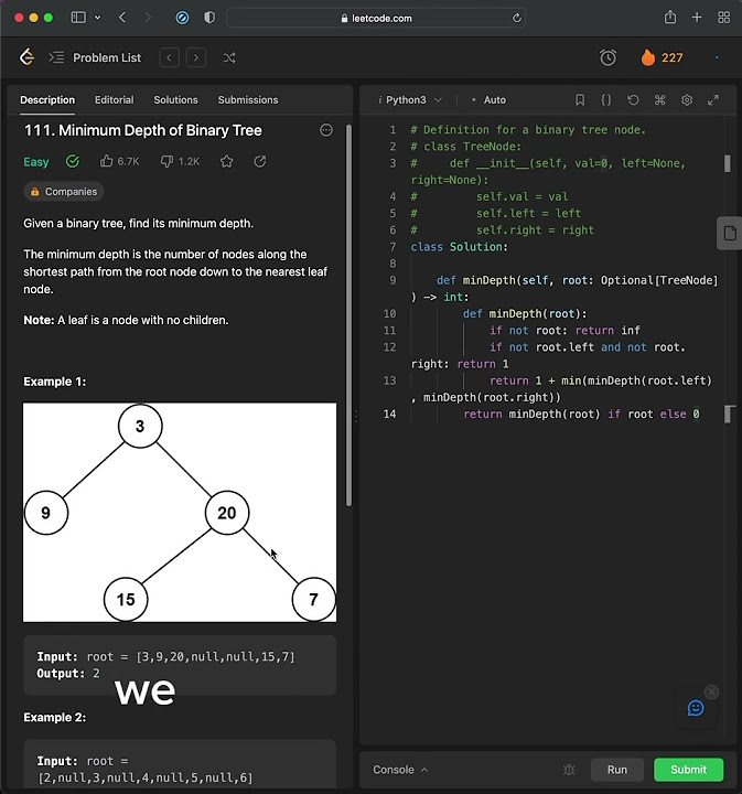 Min Depth of Binary Tree - YouTube