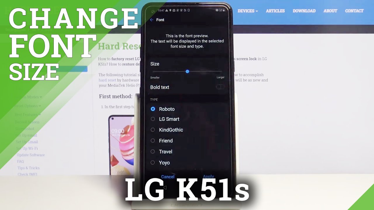 How to Change Font Size in LG K51s – Font Settings - YouTube