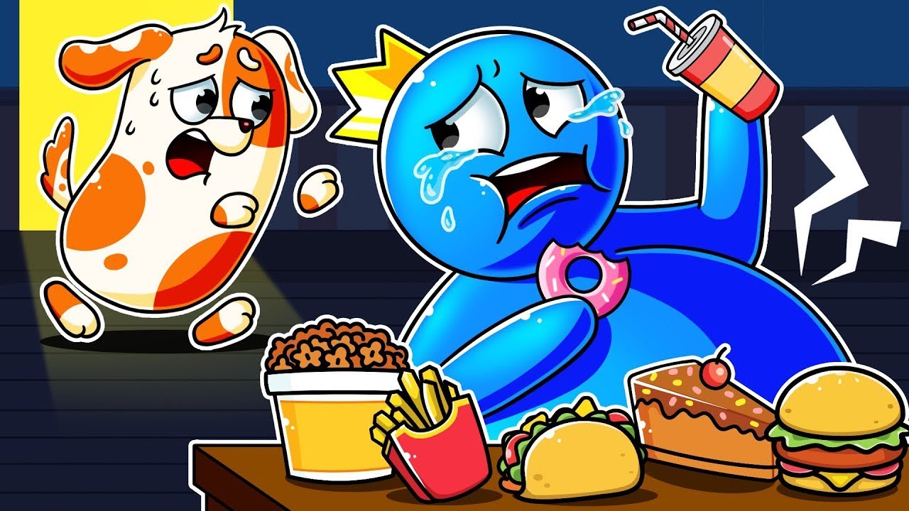 Midnight Munchies || BLUE's Overeating Adventures || Rainbow Friends 3 ...