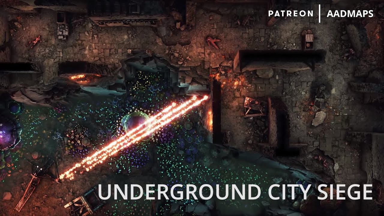 Fantasy Battlemaps - Mad Mage Dungeon: UNDERGROUND CITY SIEGE Animated ...