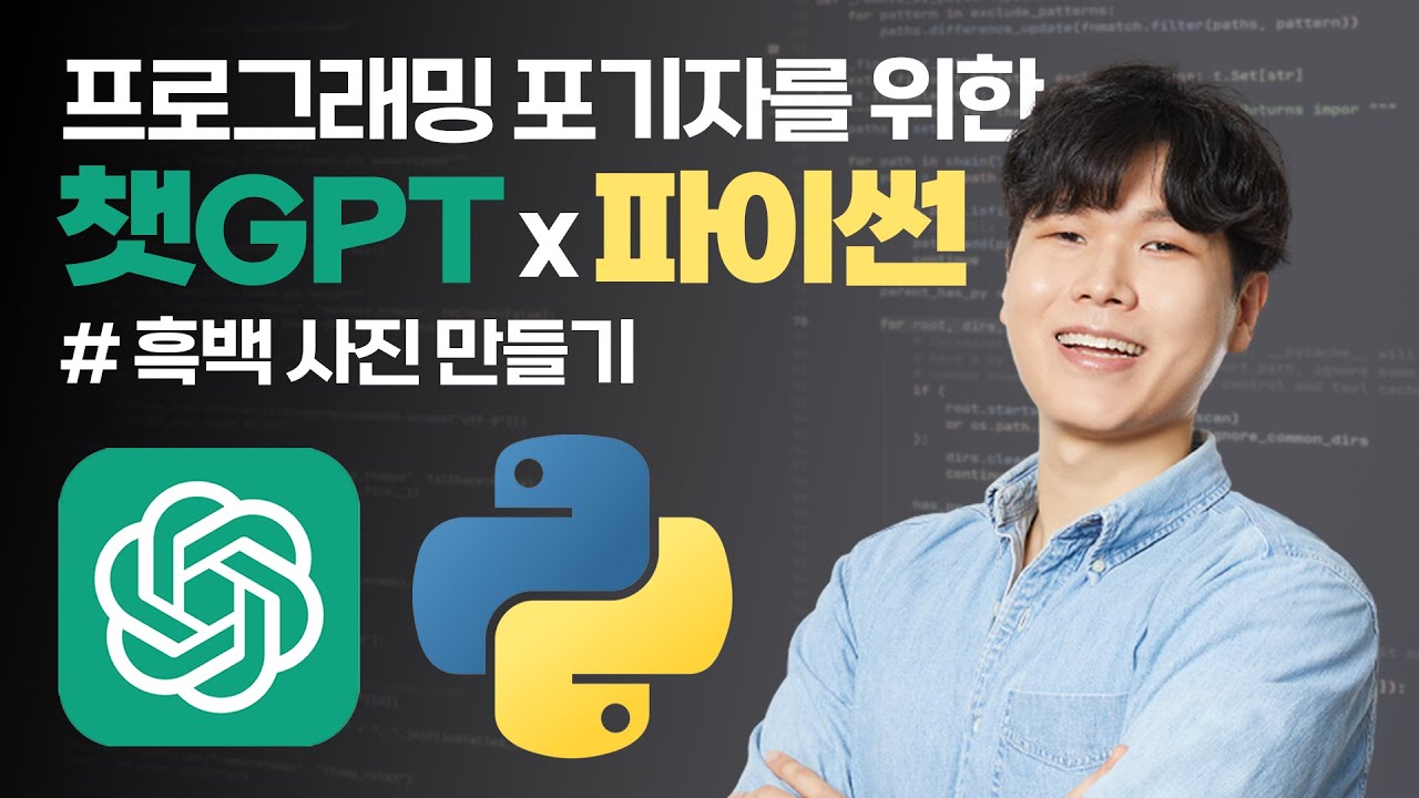 챗gpt X 파이썬으로 흑백 사진 만들기 프로그래밍 포기자를 위한 챗gpt X 파이썬 Youtube