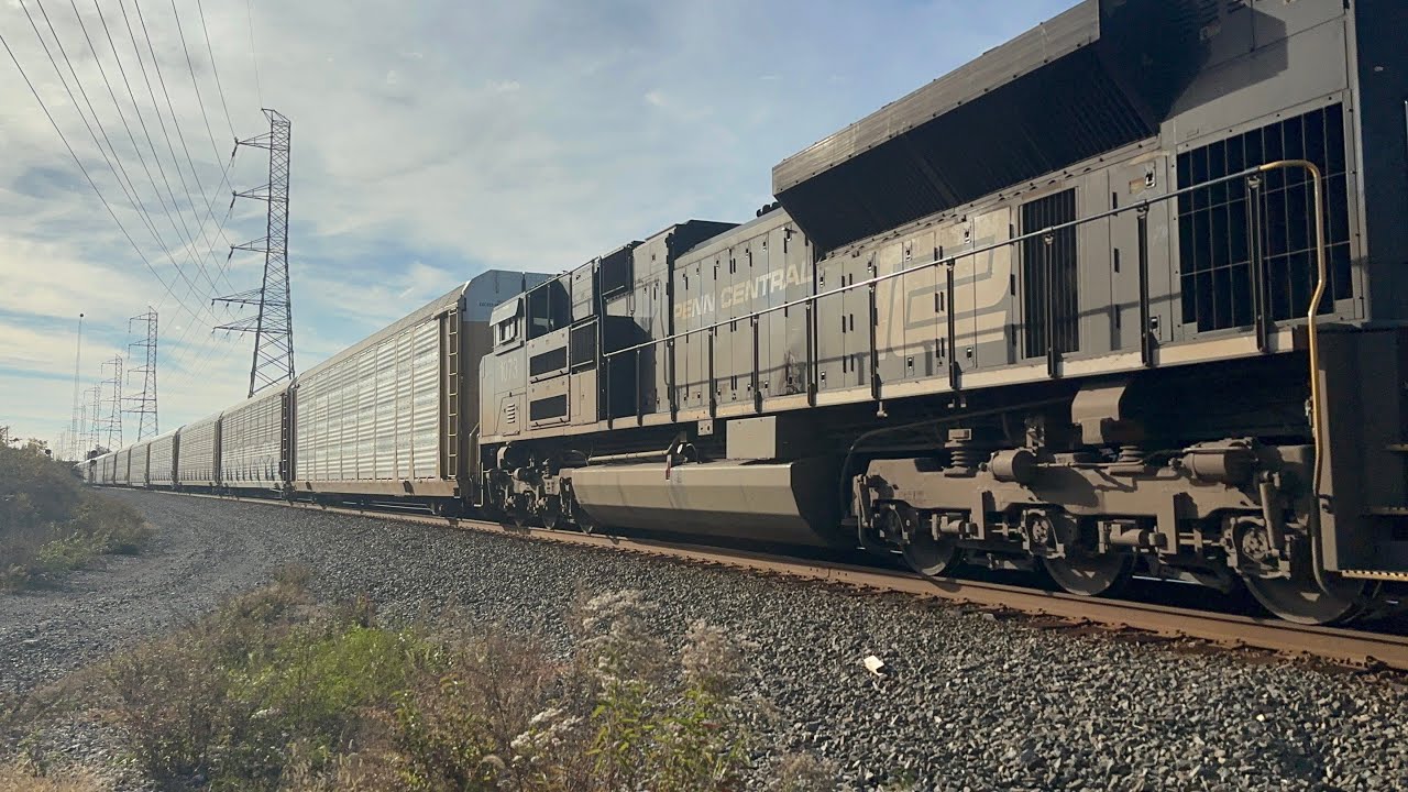 NS 4155 leads NS 18N through Bound Brook NJ with nice crew and the Penn ...
