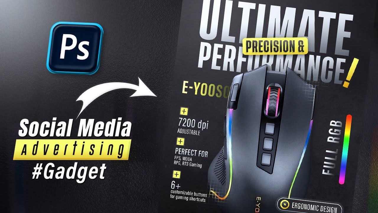 How to Design a High-Impact Tech Gadget Ad in Photoshop! - YouTube